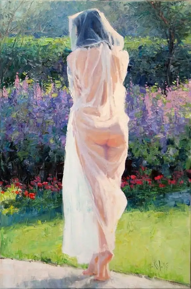 L'artista impressionista americano Eric Wallis