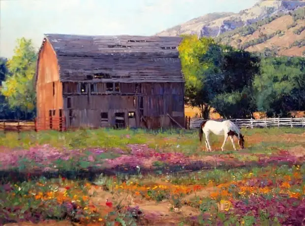 L'artista impressionista americano Eric Wallis