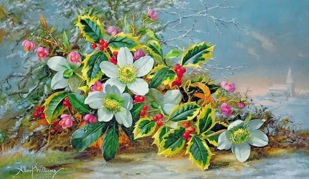 Artista Albert Williams (1922 - 2010). Las flores florecen para quien las ve