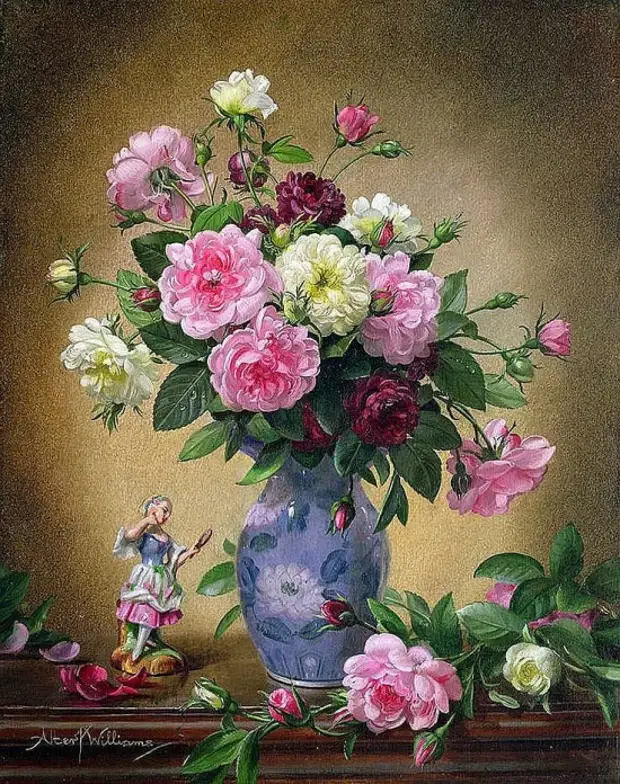 Artista Albert Williams (1922 - 2010). Las flores florecen para quien las ve