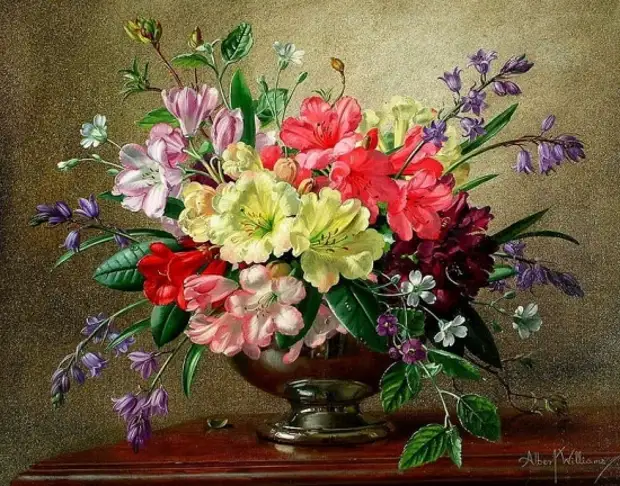 Artista Albert Williams (1922 - 2010). Las flores florecen para quien las ve