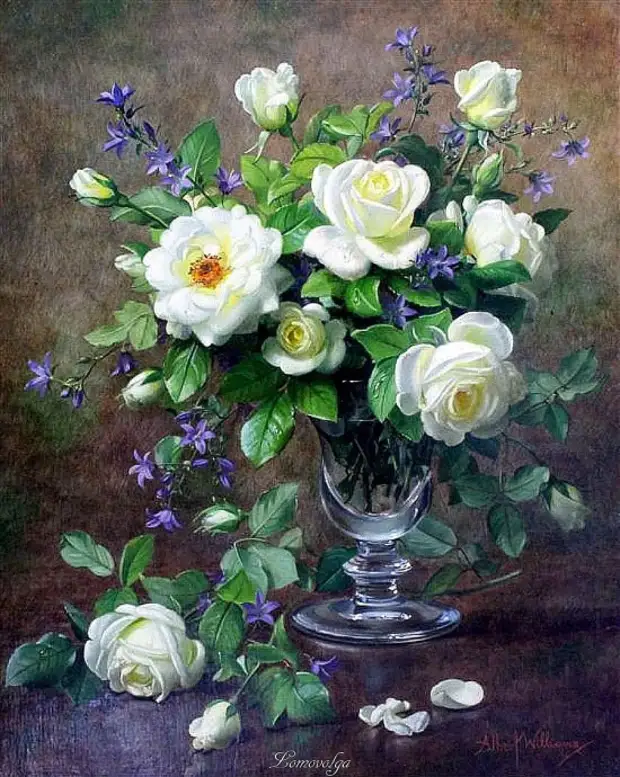 Artista Albert Williams (1922 - 2010). Las flores florecen para quien las ve