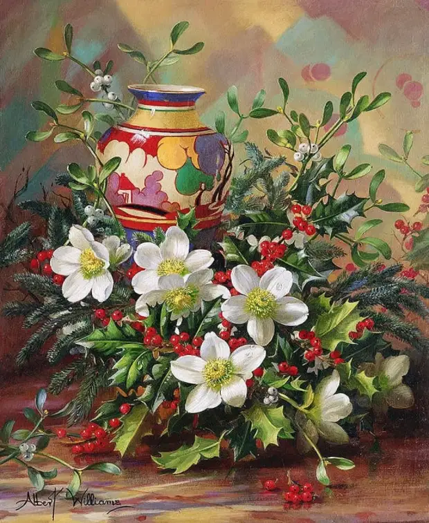 Artista Albert Williams (1922 - 2010). Las flores florecen para quien las ve