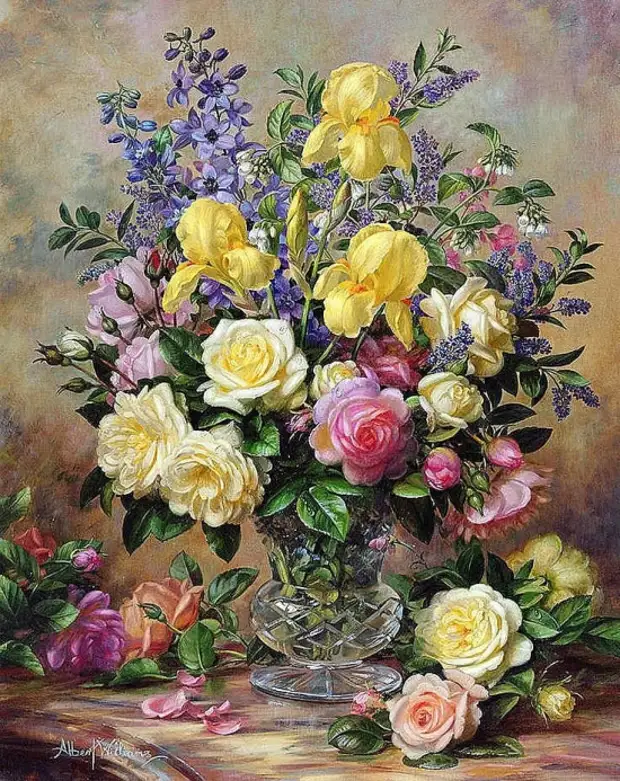 Artista Albert Williams (1922 - 2010). Las flores florecen para quien las ve