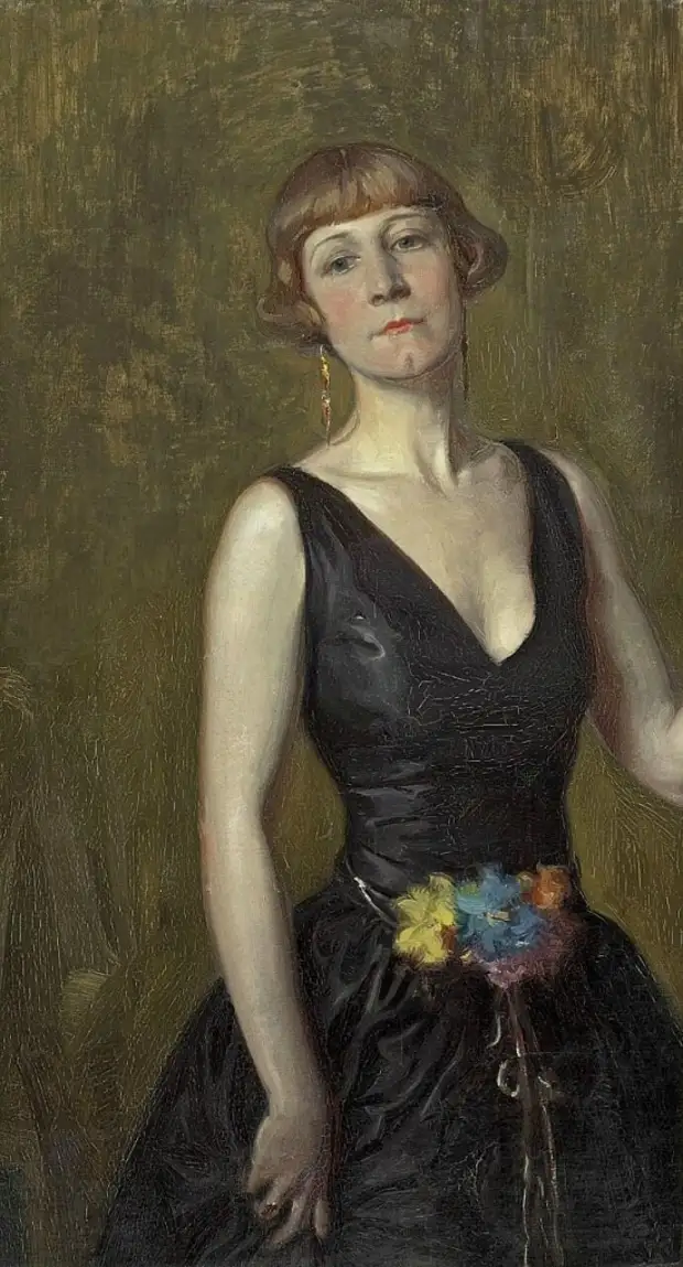 アーティストCarlTheodor von Blaas（1886-1960）。美しい見知らぬ人の肖像画