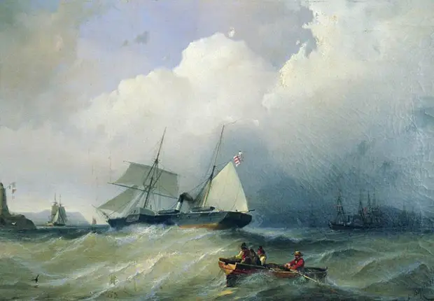 Umdwebo ngu-Alexei Bogolyubov Sea Baltic. Ama-1880s