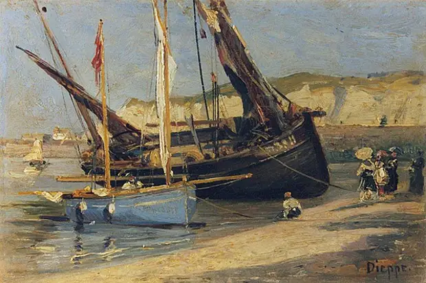 Molerei vum Alexei Bogolyubov Dieppe. 1882