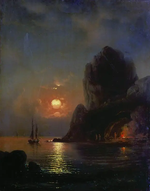 Moonlit hmo ntuj ntawm hiav txwv. 1871