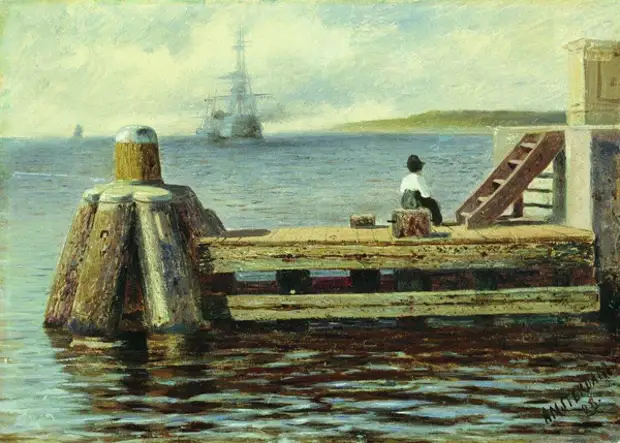 pittura minn Alexei Bogolyubov Amsterdam Pier