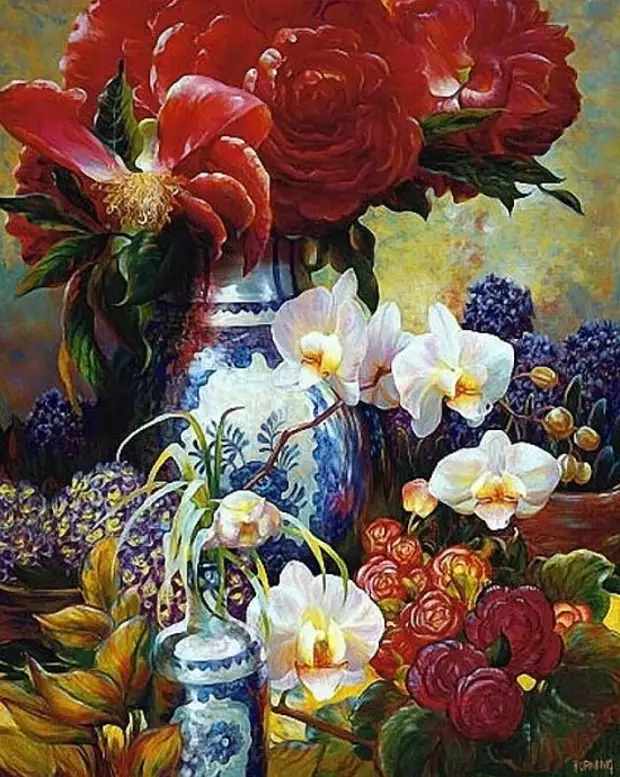 Artistul Elizabeth Horning. În lumea florilor