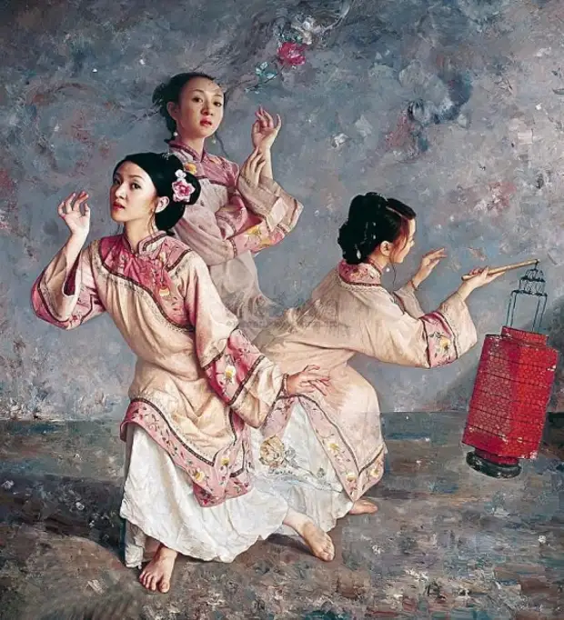 Artista Wang Ming Yue. Casa das Rosas Voadoras