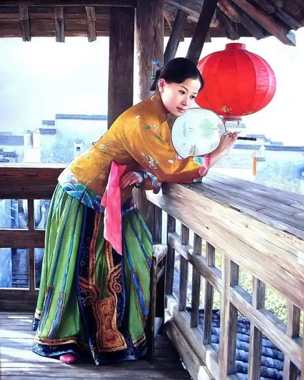 Artista Wang Ming Yue. Casa das Rosas Voadoras