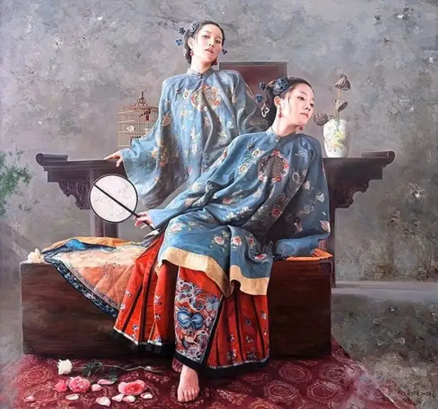 Artista Wang Ming Yue. Casa das Rosas Voadoras