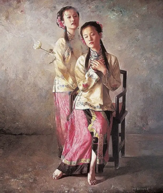 Artista Wang Ming Yue. Casa das Rosas Voadoras