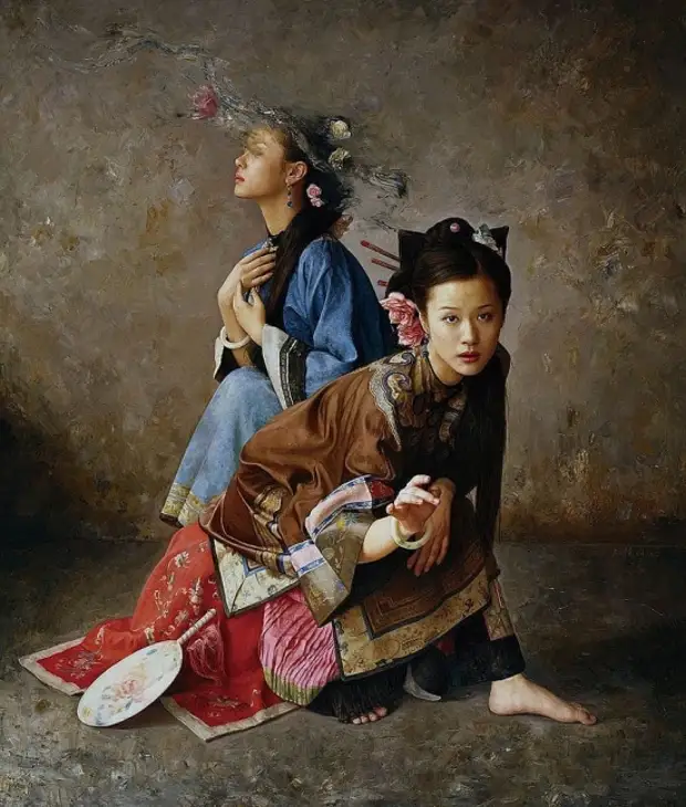 Artista Wang Ming Yue. Casa das Rosas Voadoras