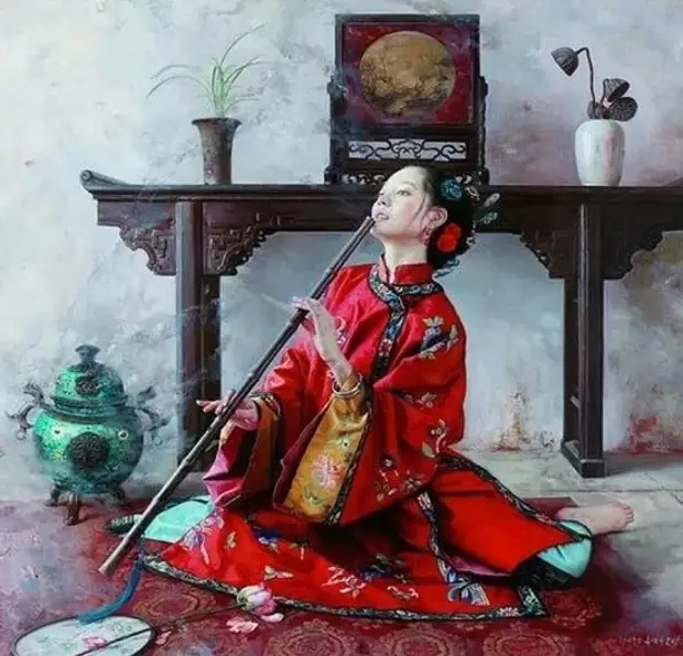 Artista Wang Ming Yue. Casa das Rosas Voadoras