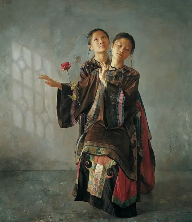 Artista Wang Ming Yue. Casa das Rosas Voadoras