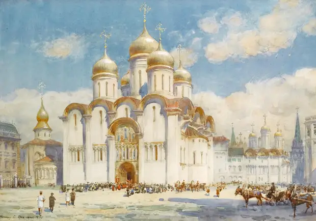 Moscow Kremlin. Rhan 2. Eglwys Gadeiriol Rhagdybiaeth ...