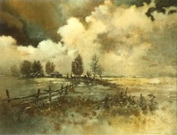 Watercolor ni Oleg Pomerantsev