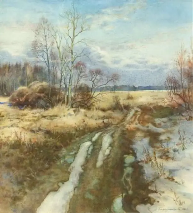 Watercolor ni Oleg Pomerantsev