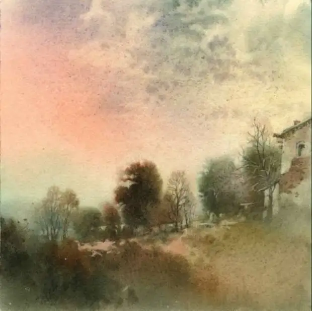 Watercolor ni Oleg Pomerantsev