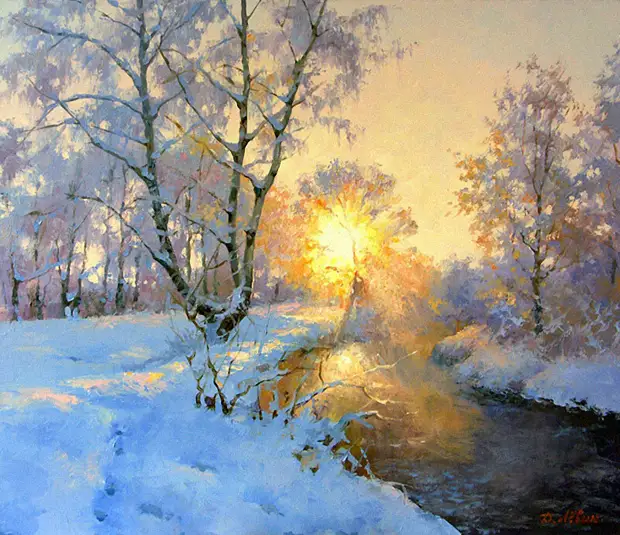 Fantastiske vinterlandskap i Dmitry Levin