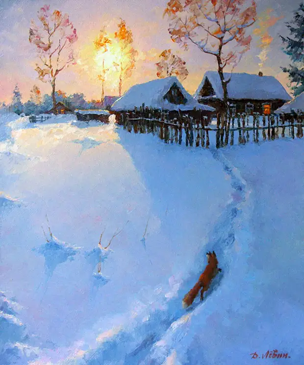 Fantastiske vinterlandskap i Dmitry Levin