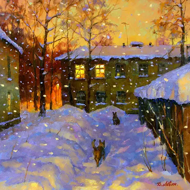 Fantastiske vinterlandskap i Dmitry Levin