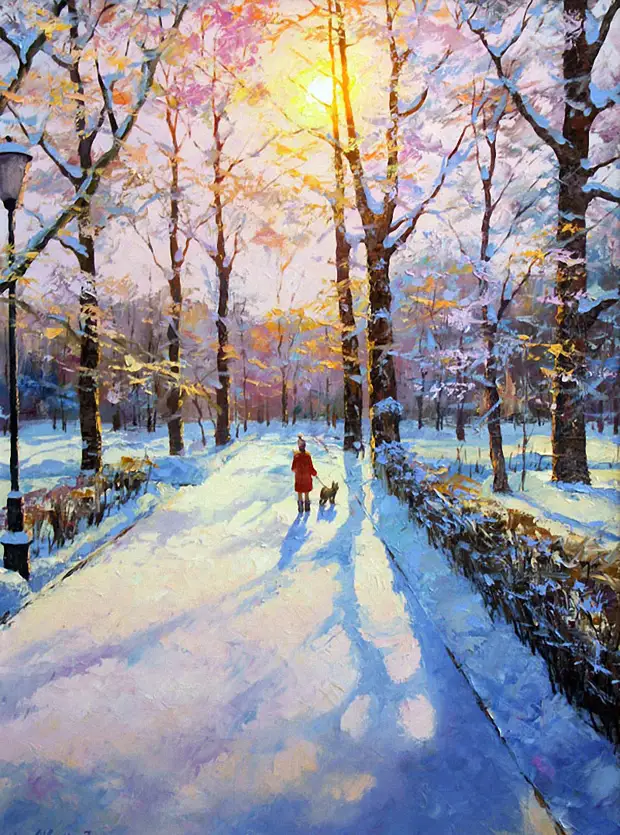 Fantastiske vinterlandskap i Dmitry Levin