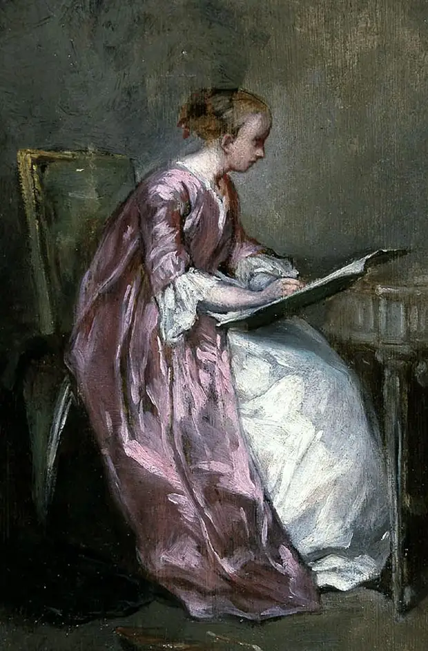 Young girl drawing by Charles Chaplin