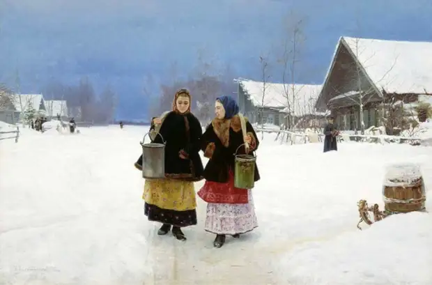 Artista Nikolai Kasatkin (1859 - 1930). Nekrasov da pintura russa