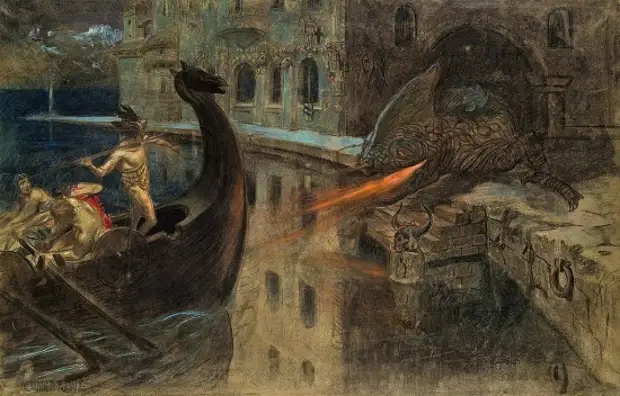 Artiste Alexander Rothaug (1870 - 1946). Le monde des héros et des titans