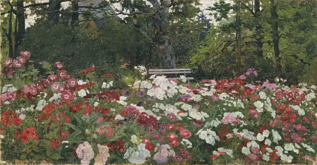 Alexander Kiselev. "Blomsterhave i Abramtsevo". 1880'erne. Foto: Museum-Reserve "Abramtsevo"