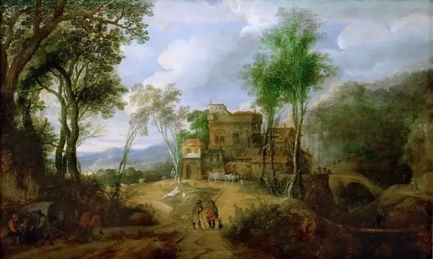 Kunsthistorisches Museum - Peter Snyers - Mountain Landscape na may Castle