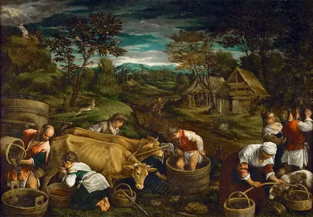 Kunsthistorisches Museum - Francesco Bassano - Autumn (Moyiz resevwa tablèt kontra yo)