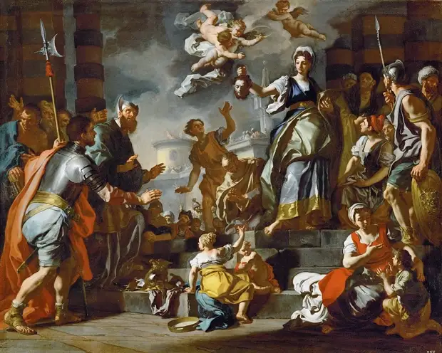 Amgueddfa Hanes Celf - Francesco Solimena - Judith yn dangos pennaeth Holofernes i'r bobl