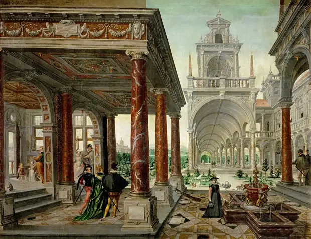 Kunsthistorisches Museum - Hans Vredemann de Vries - Ang arkitektura ng palasyo na may pamamasyal