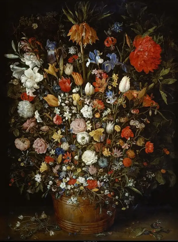 موزه Kunsthistorisches - Jan Brueghel I - طبیعت بی جان با گل