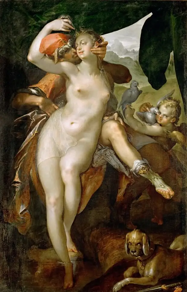 Amgueddfa Kunsthistorisches - Spranger Bartholomeus - Venus ac Adonis