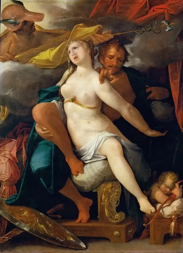 Kunsthistorisches Museum - Bartholomeus Spranger - Venus en Mars gevangen door Vulcan