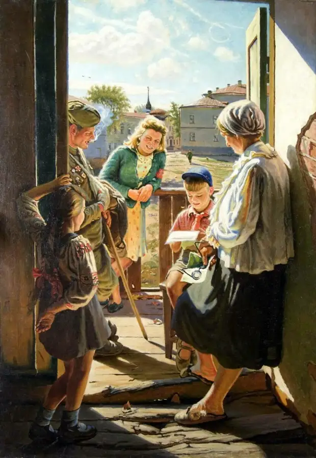 Alexander Laktionov „Bréf að framan“, 1947