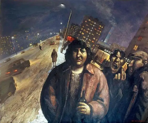 Noite na cidade. Autor: Vasily Shulzhenko.