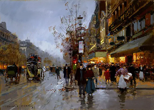 Konstnär Edouard-Leon Cortes / Parisian ...