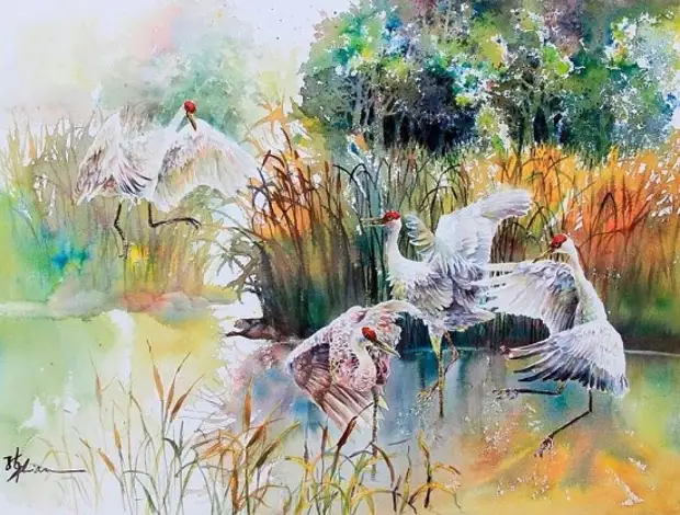 Umhlaba wezinganekwane ezikhanyayo kuma-watercolor nguLian Quan Zhen ..