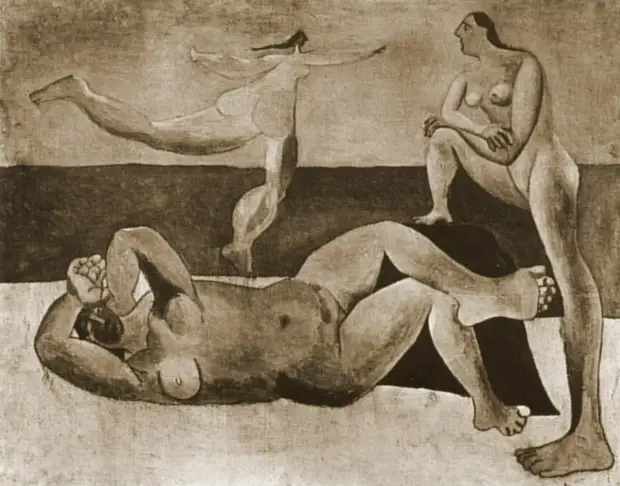 Pablo Picasso. Tres bañistas. 1920 anos