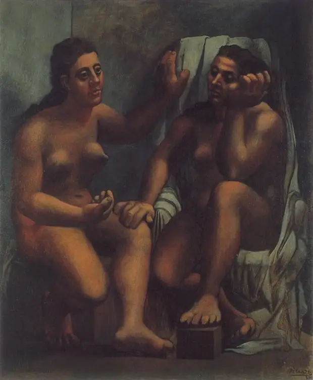 Pablo Picasso. Dos banyistes asseguts. 1920 anys