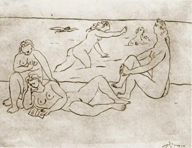 Pablo Picasso. Banyistes a la platja. 1920 anys