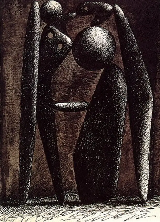 Pablo Picasso. Kúpajúci sa (Projekt pre pamätník). Rok 1928