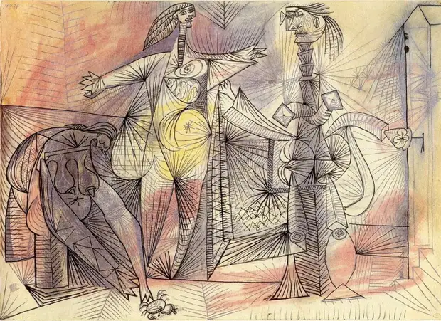 Pablo Picasso. Suplejad ja krabi. 1938 aasta