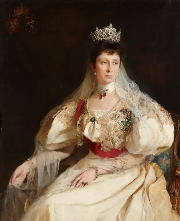 Maria Louise nan Bourbon-Parma, Princess nan Bilgari, jouk 1899. Otè: Philippe Alexis de Laszlo.